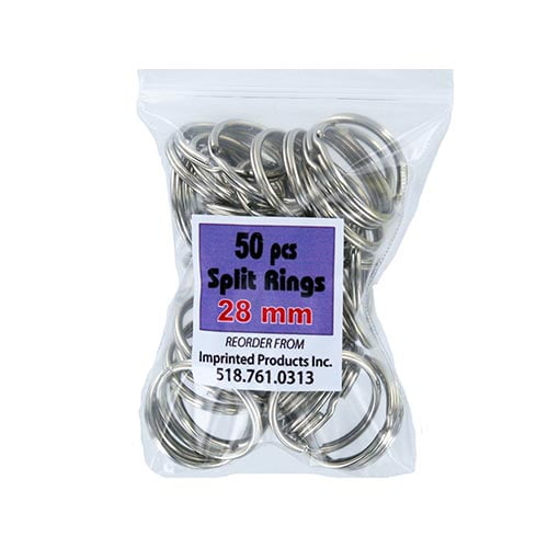 28mm Silver Split Ring Dog Tag Blanks